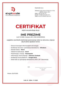 Potvrda o poznavanju rada na računaru - Online polaganje